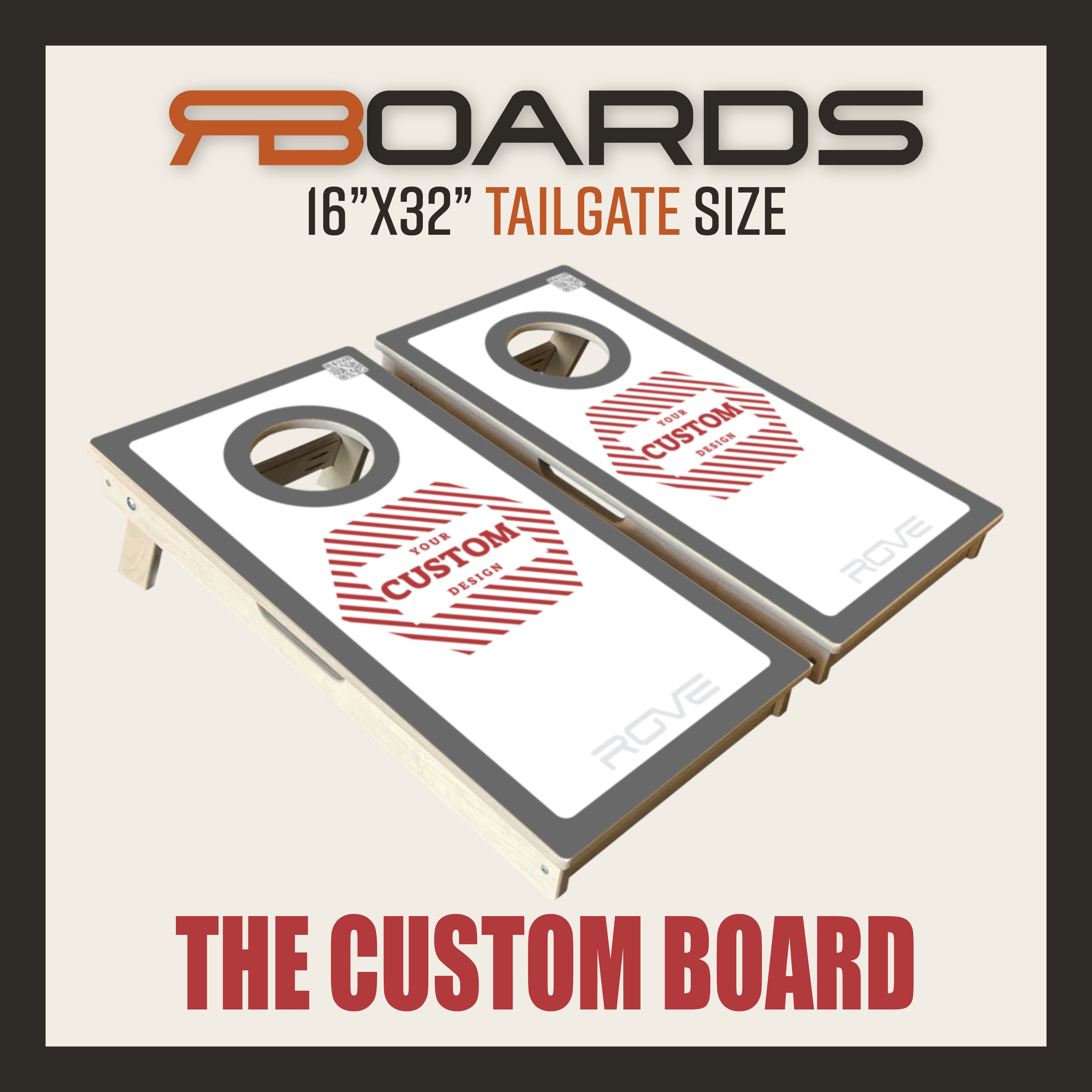 The Custom Board | Tailgate Size – Rove Cornhole