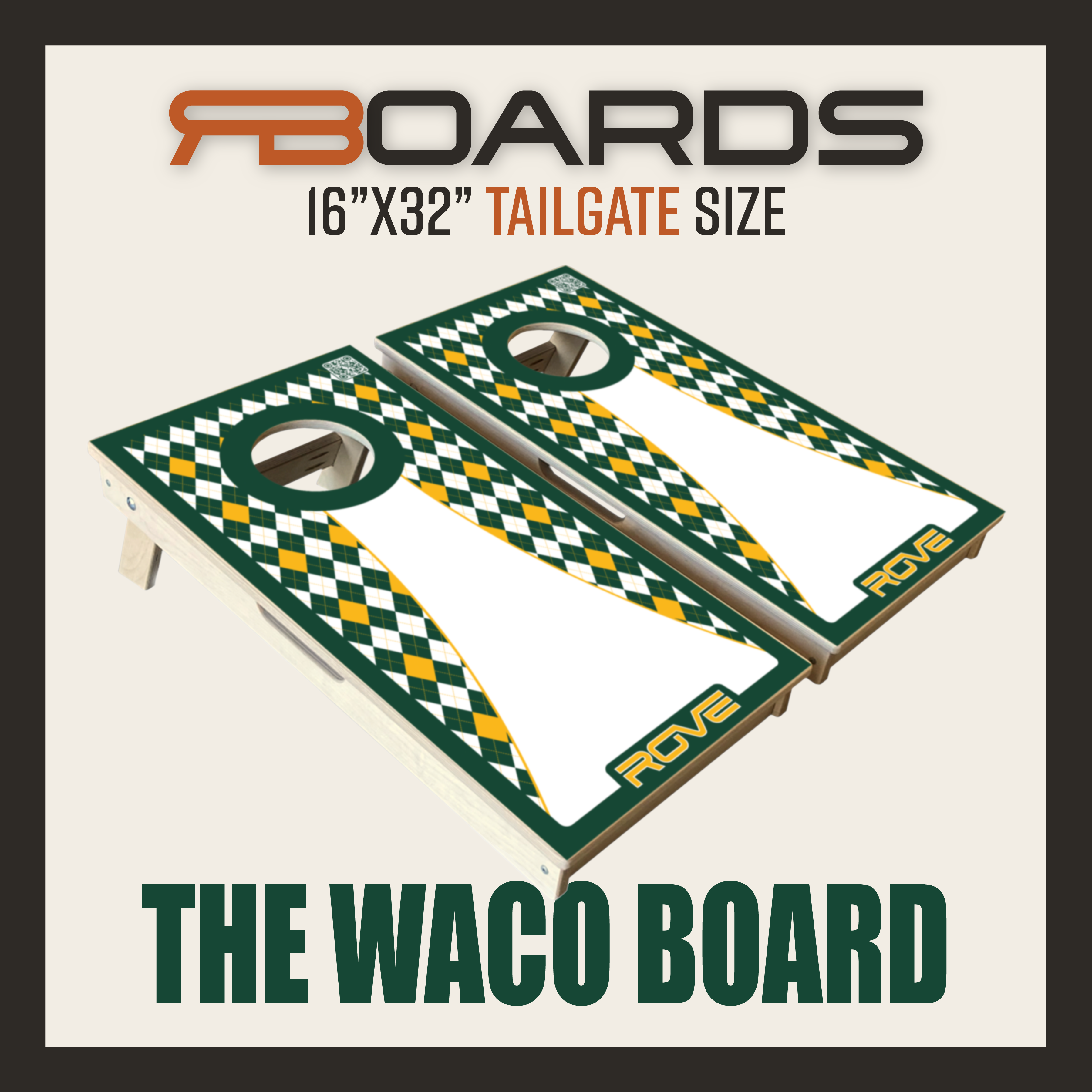 The Waco Board | Tailgate Size – Rove Cornhole